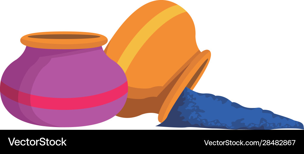 Bowls with holi powder Royalty Free Vector Image