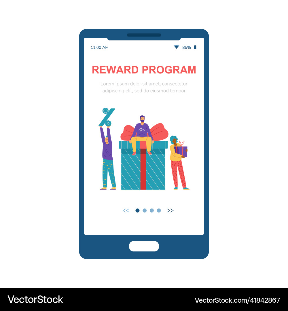 Business reward program banner on mobile phone app