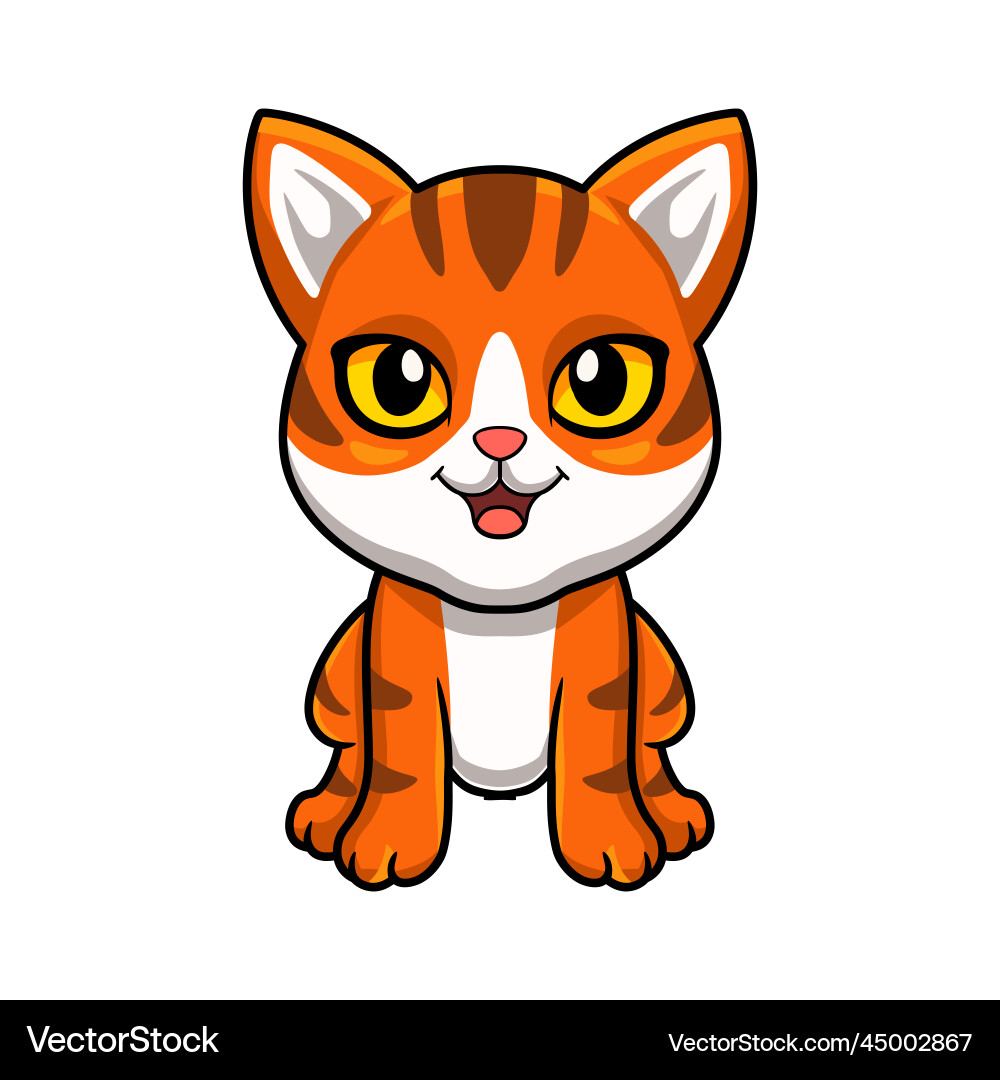 Cute orange tabby cat cartoon Royalty Free Vector Image