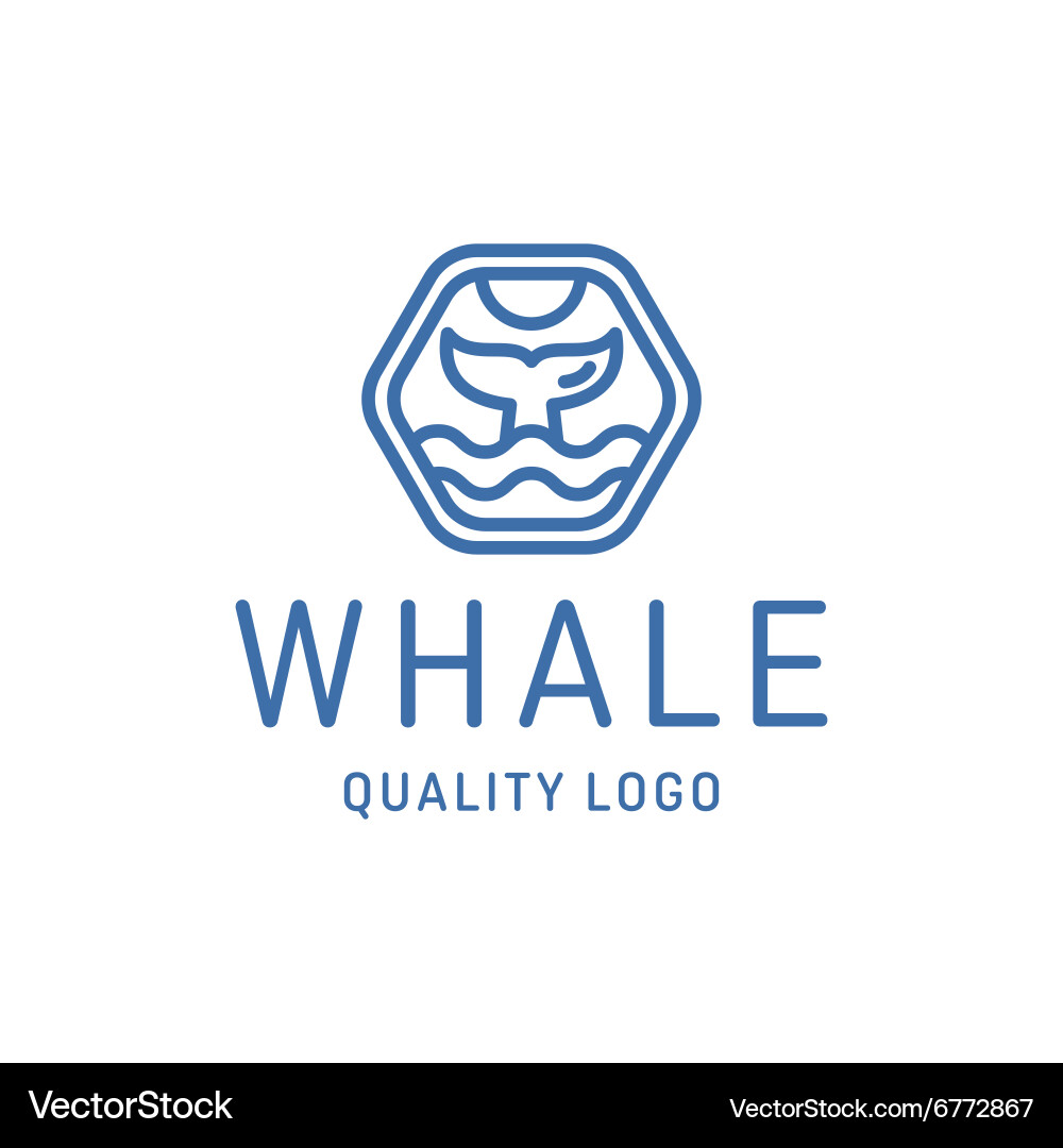 Fin whale abstract sign icon logo into flat Vector Image