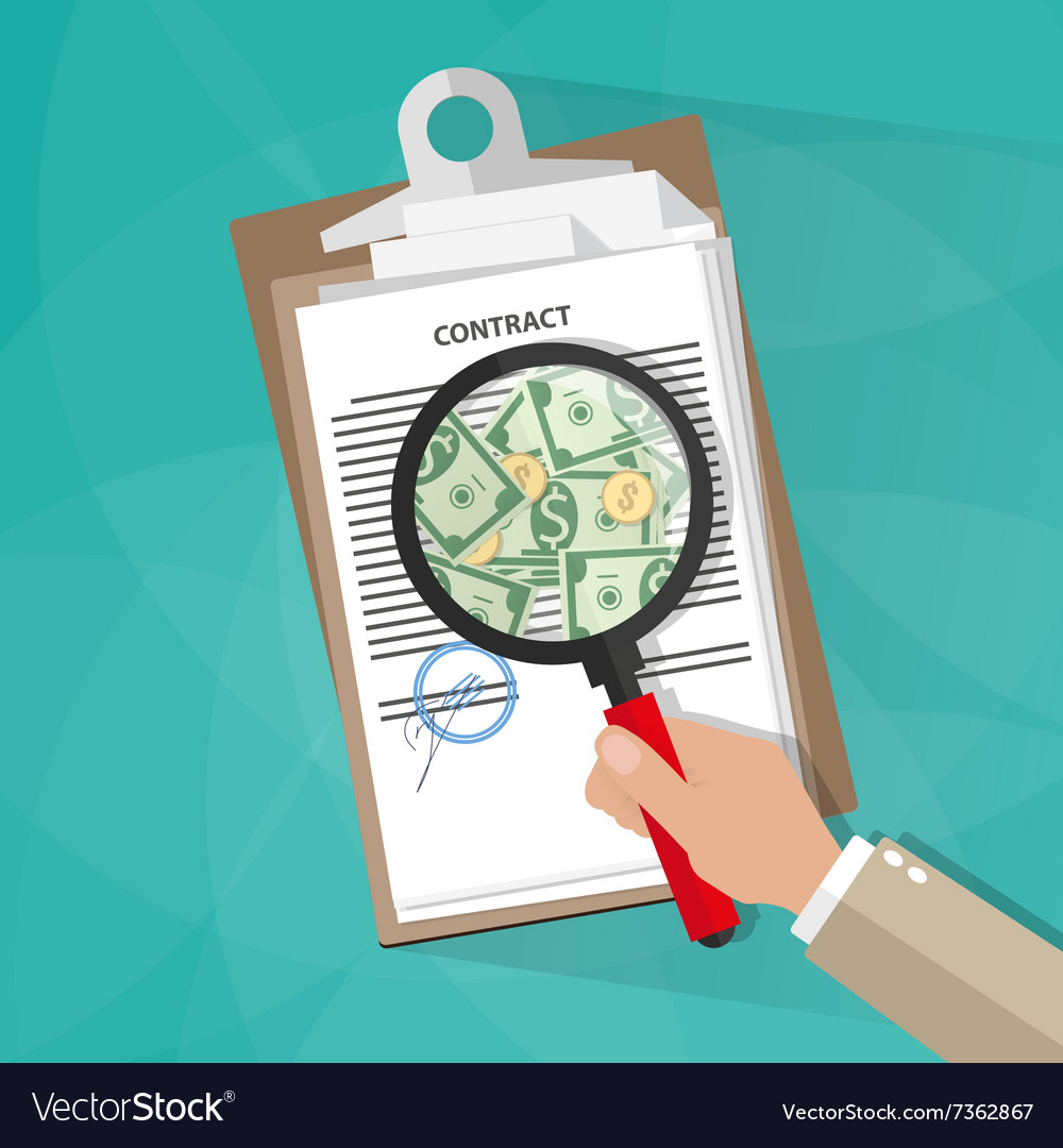 Hand checking contract Royalty Free Vector Image