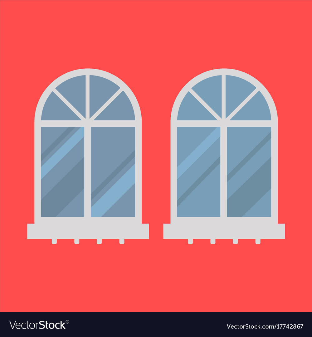 House windows elements flat style glass frames Vector Image