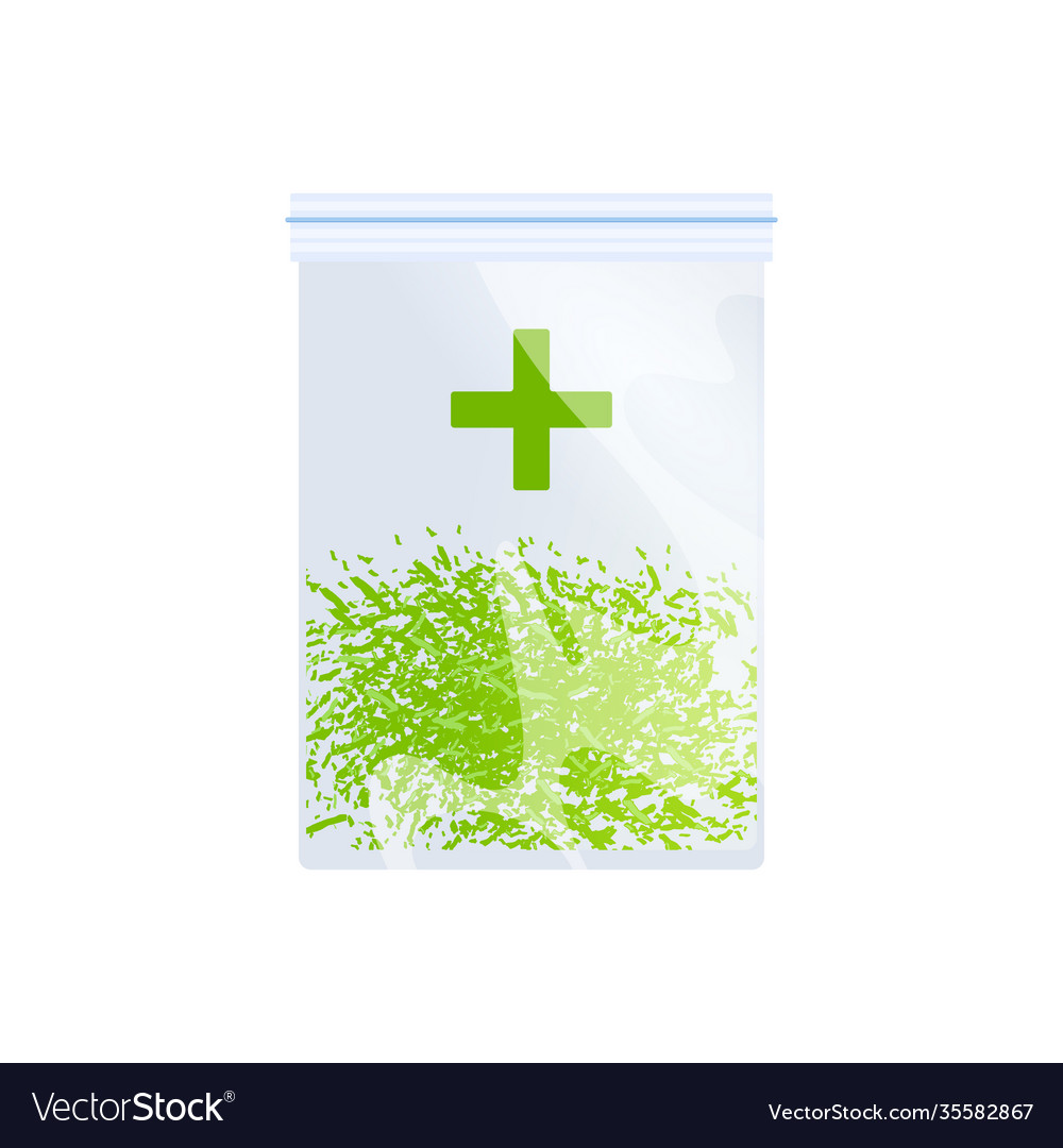 Marijuana zip lock composition Royalty Free Vector Image