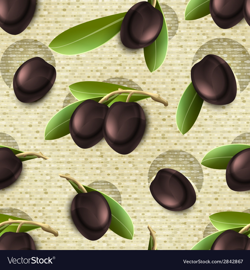 Olive seamless pattern Royalty Free Vector Image
