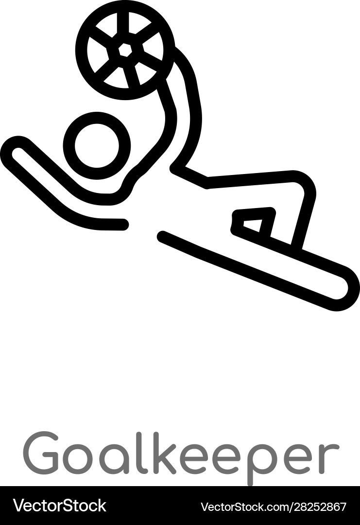 Outline goalkeeper icon isolated black simple Vector Image