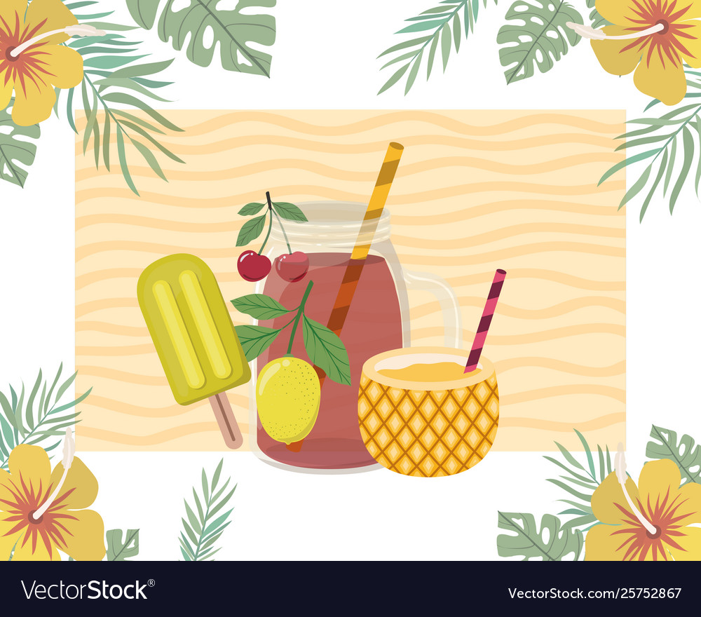 Pattern refreshing drink for summer Royalty Free Vector