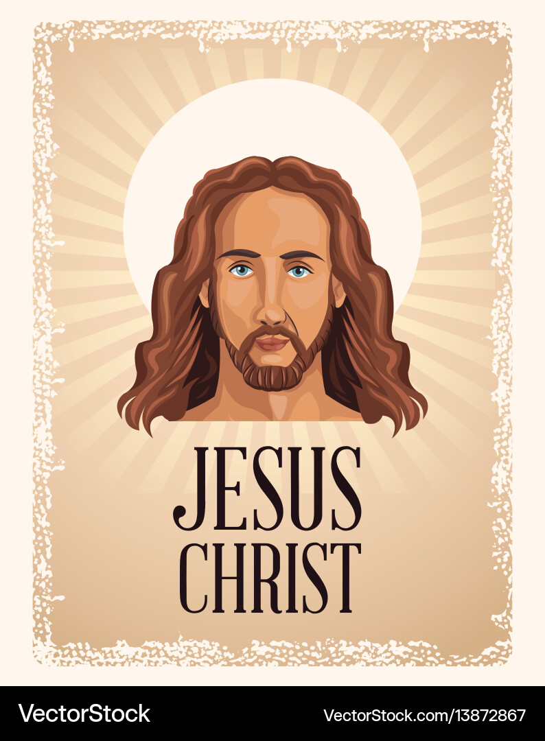 Portrait jesus christ religious Royalty Free Vector Image