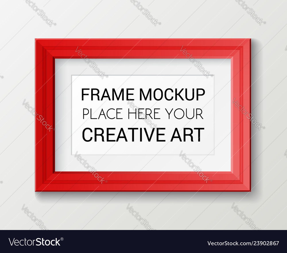 Realistic rectangular red frame template frame on Vector Image
