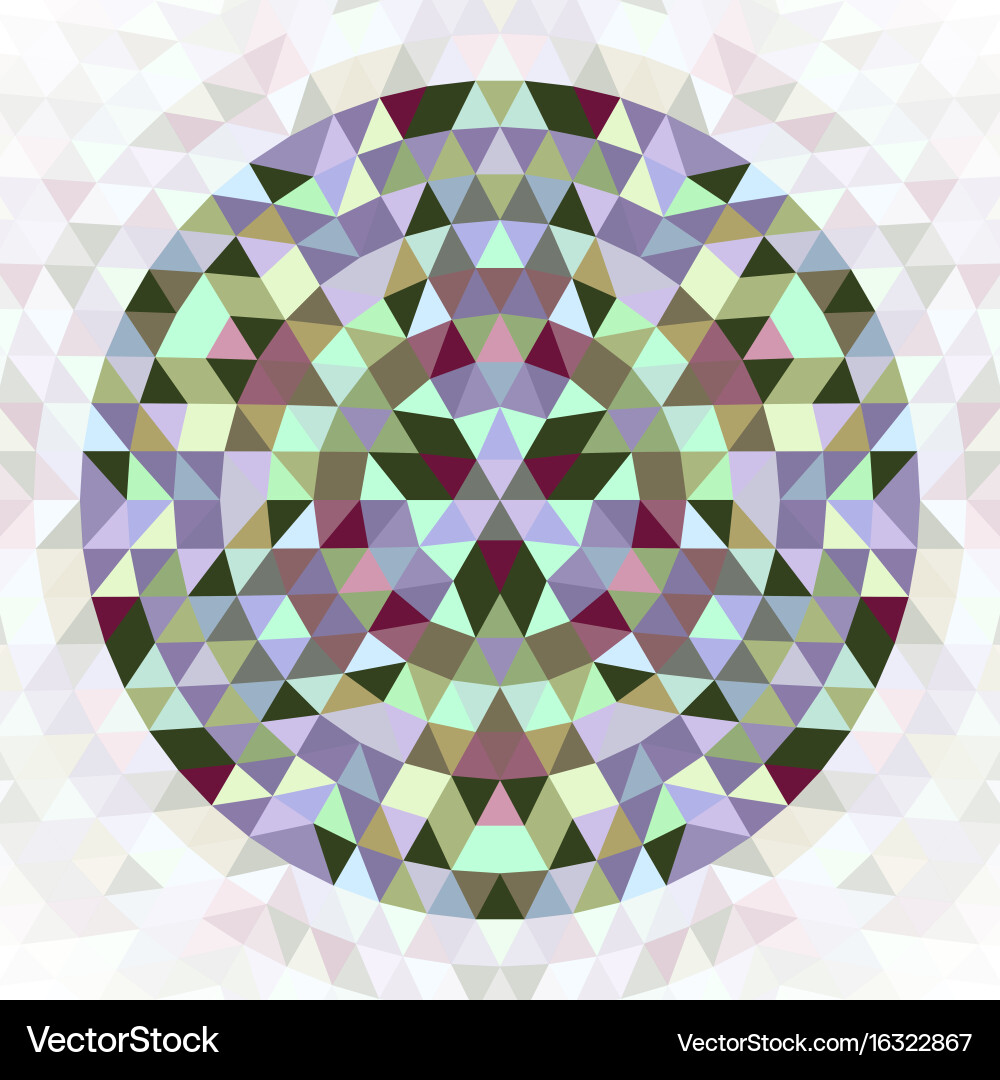 Round triangle kaleidoscope mandala design symbol Vector Image