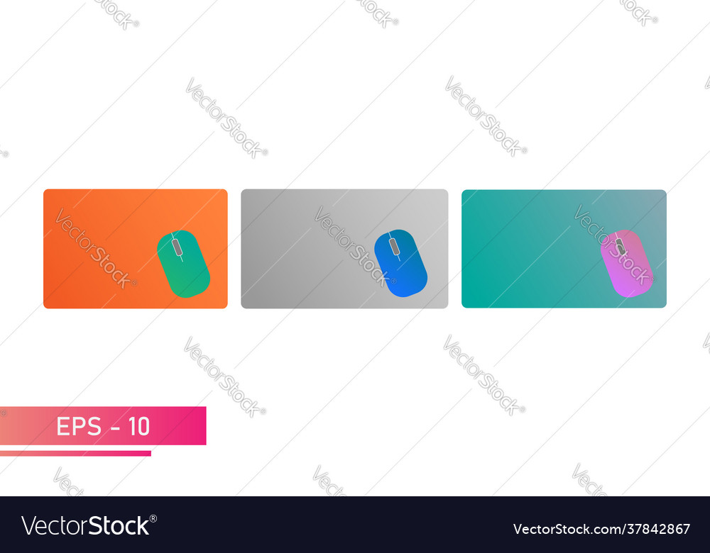 Set computer mouse rectangular shape Royalty Free Vector