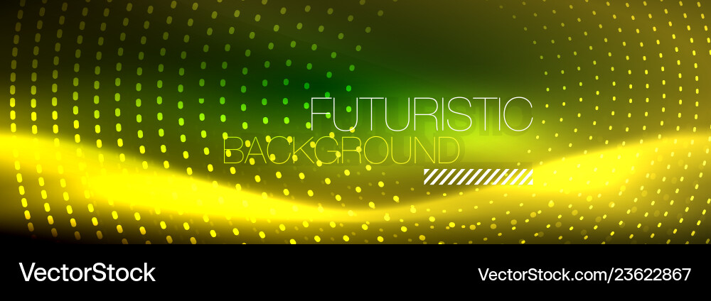 Yellow neon abstract background with dotted Vector Image