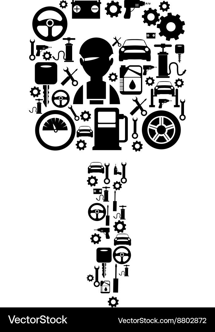 Car Service Decorative Flat Icons Set Royalty Free Vector