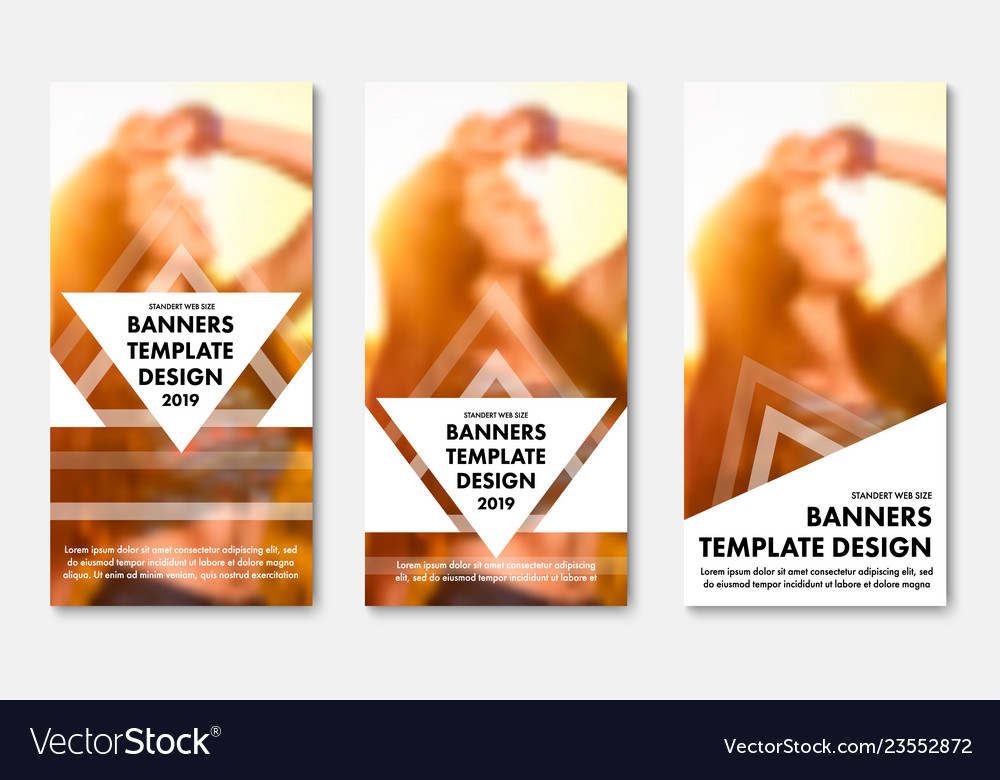 Design vertical web banners with triangular Vector Image