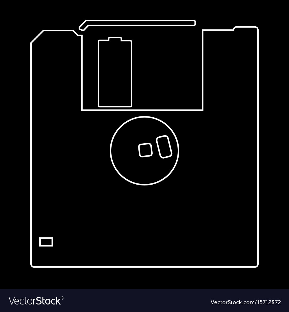 Floppy disk white path icon Royalty Free Vector Image