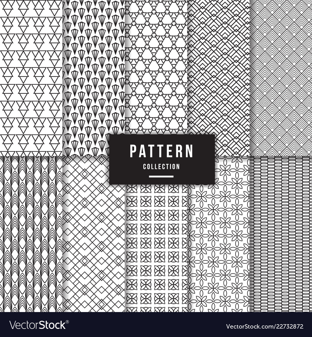 Geometric pattern collection Royalty Free Vector Image