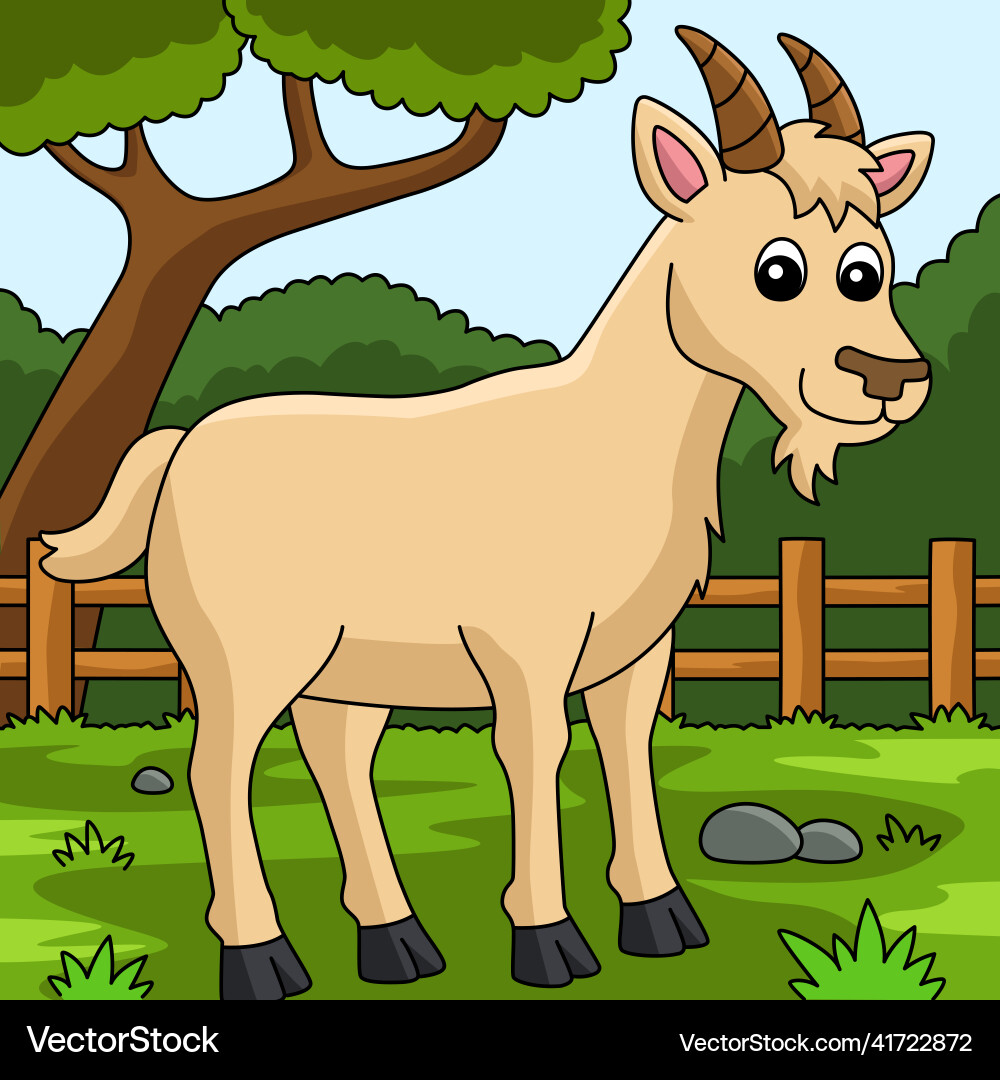 Goat cartoon colored animal Royalty Free Vector Image