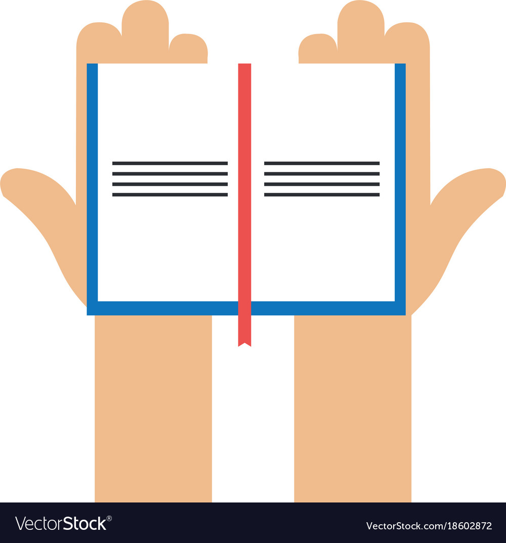 Hands reader with text book Royalty Free Vector Image