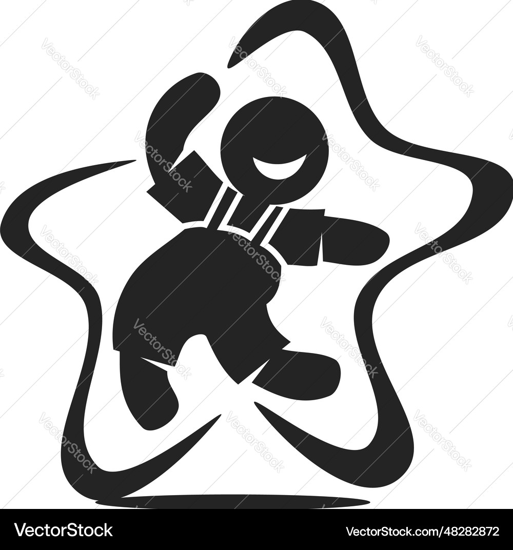 Kid logo template isolated brand identity icon Vector Image