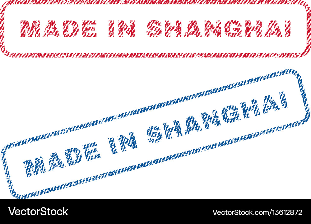 Made in shanghai textile stamps Royalty Free Vector Image