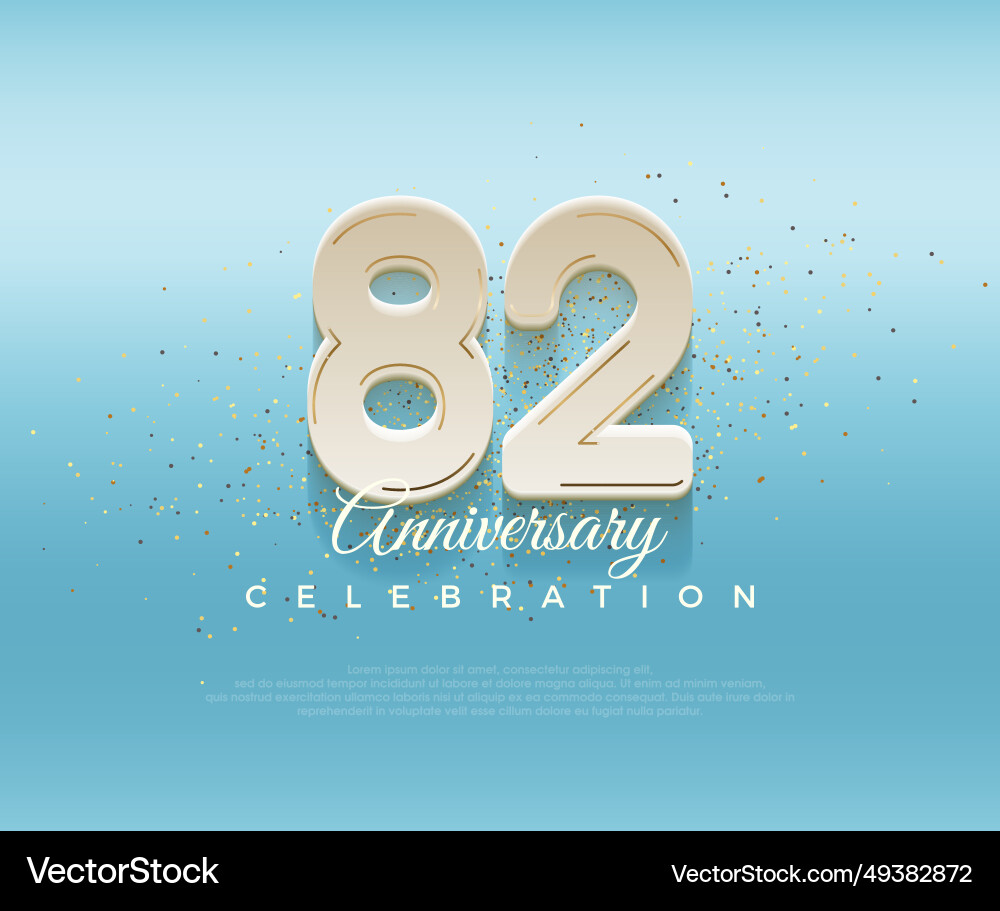 Modern bold number 82nd anniversary premium Vector Image