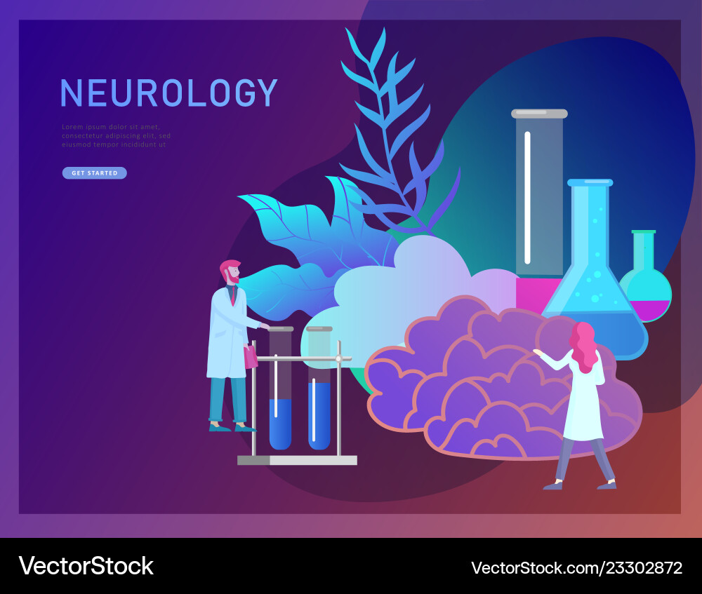 Neurology genetics concept flat style little Vector Image