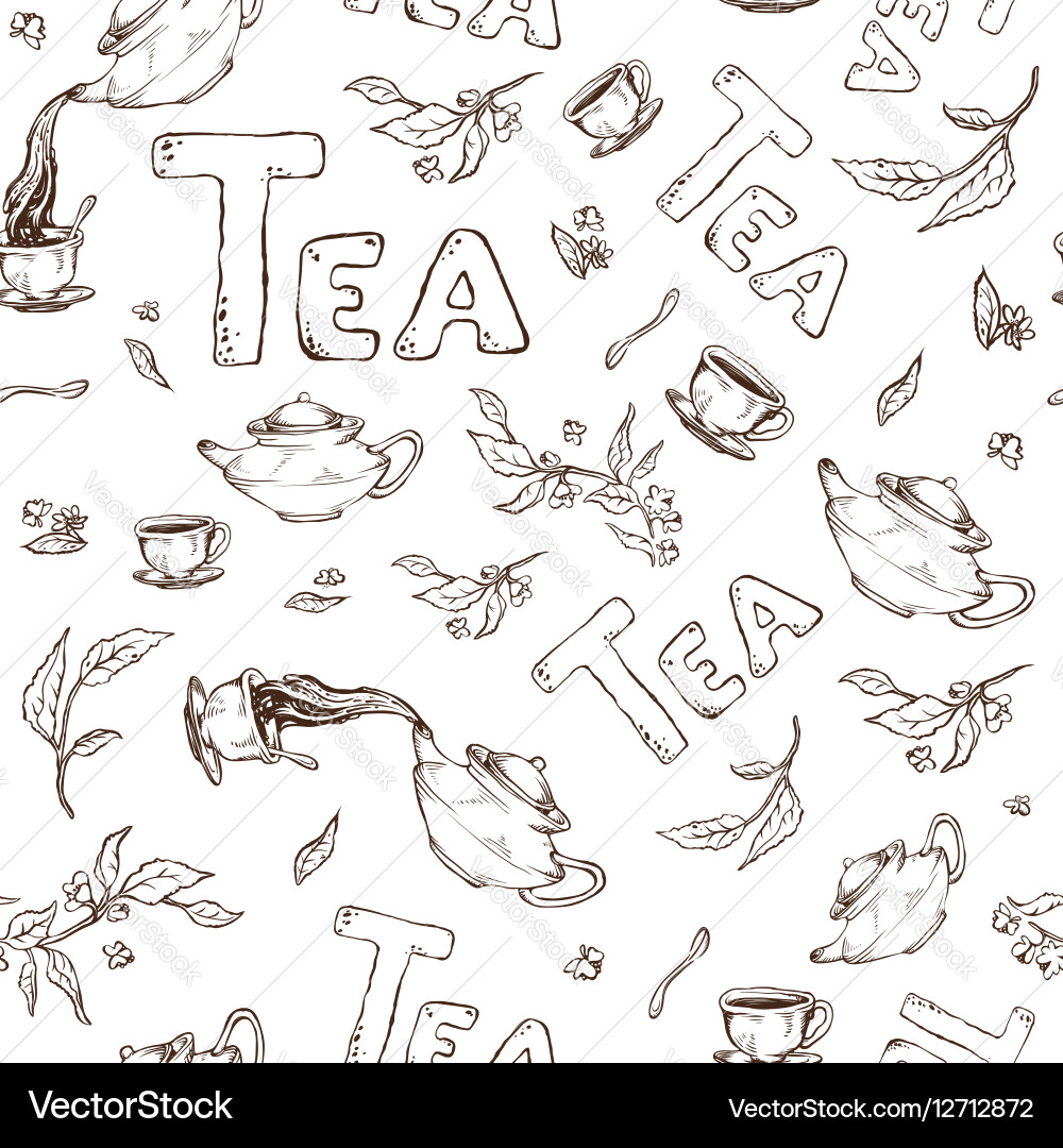Seamless pattern sketch of items bun-fight Vector Image