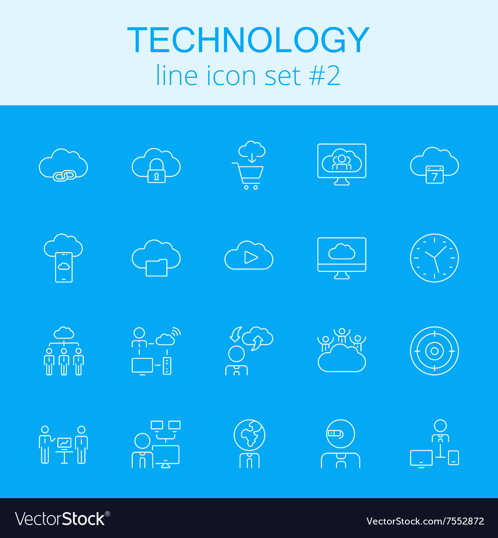 Technology icon set Royalty Free Vector Image - VectorStock