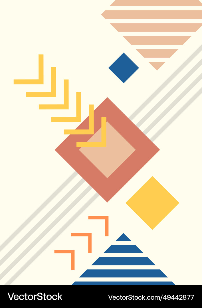 Abstract geometric natural shapes poster set Vector Image