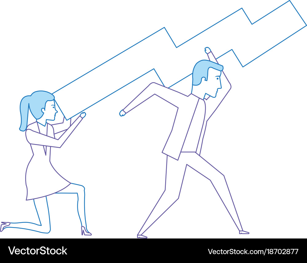 Businesspeople with statistic arrow avatars Vector Image