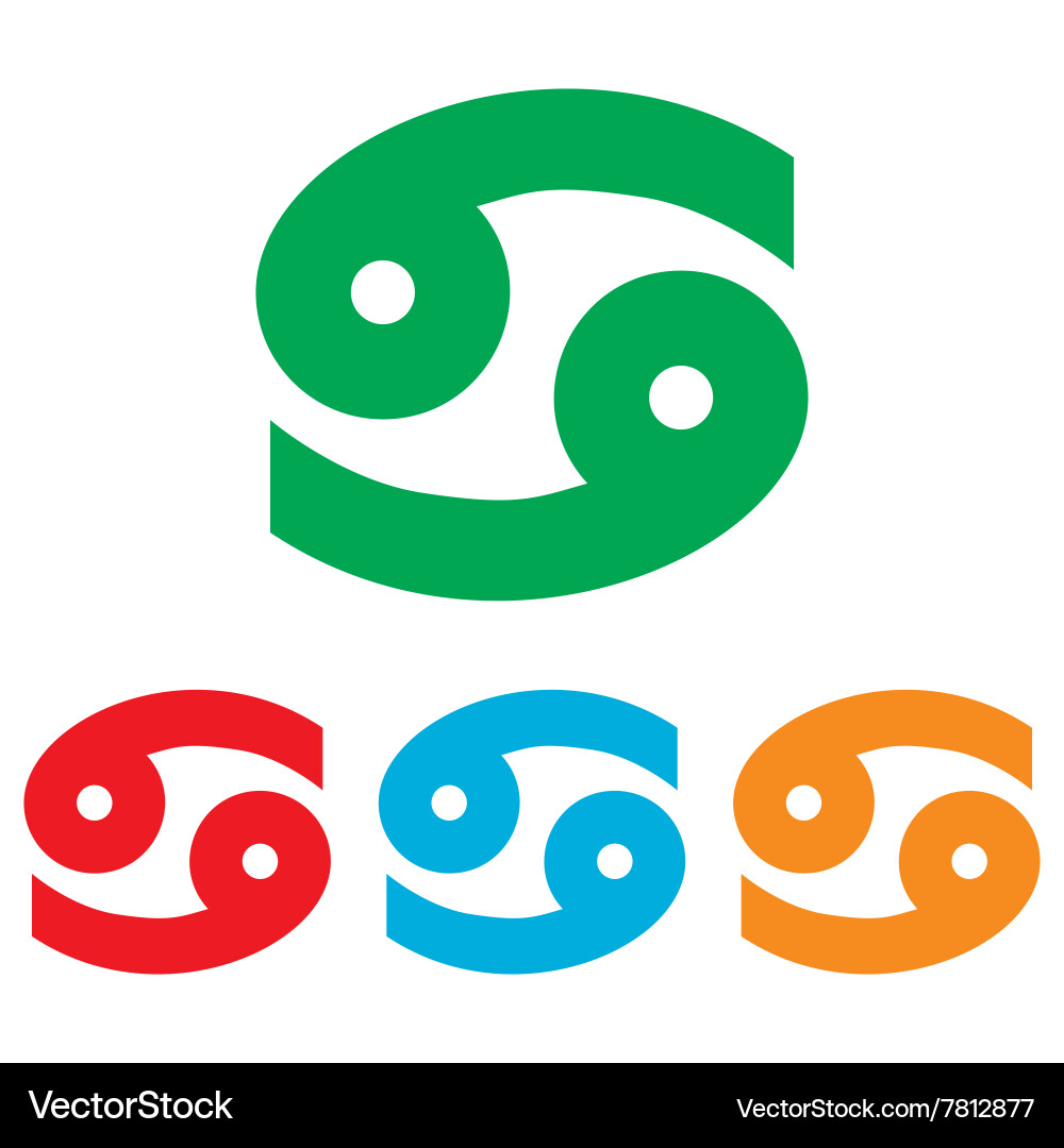 Cancer sign colorful set Royalty Free Vector Image