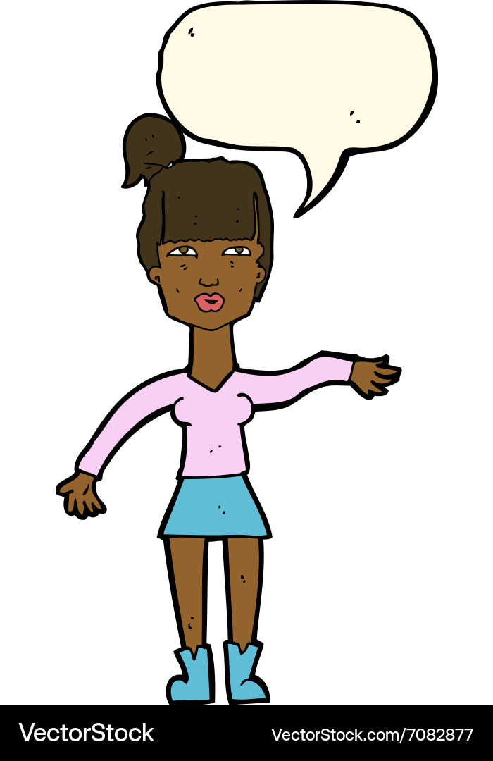 Cartoon woman making dismissive gesture Royalty Free Vector