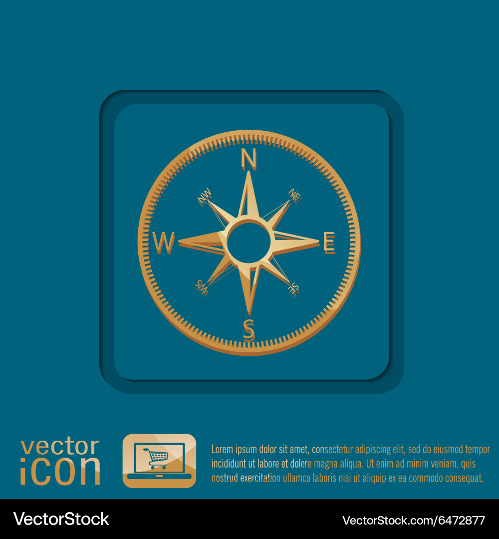 Compass icon orienteering traveling or camping Vector Image