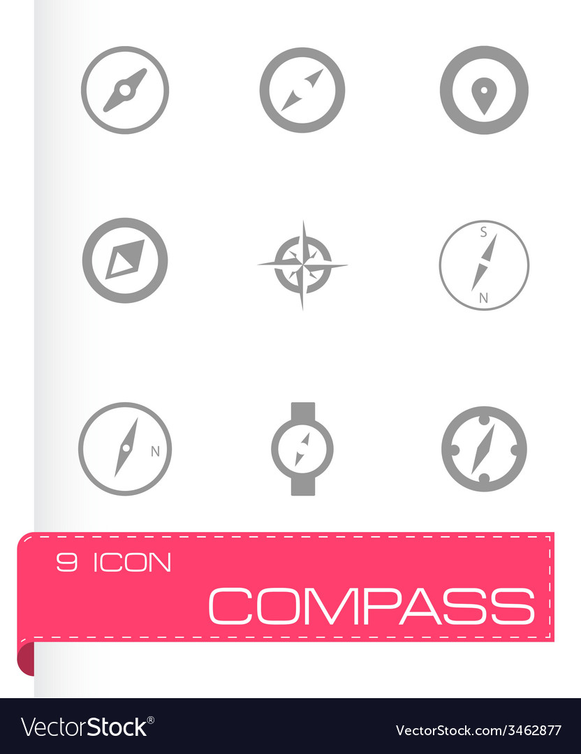Compass icons set Royalty Free Vector Image - VectorStock