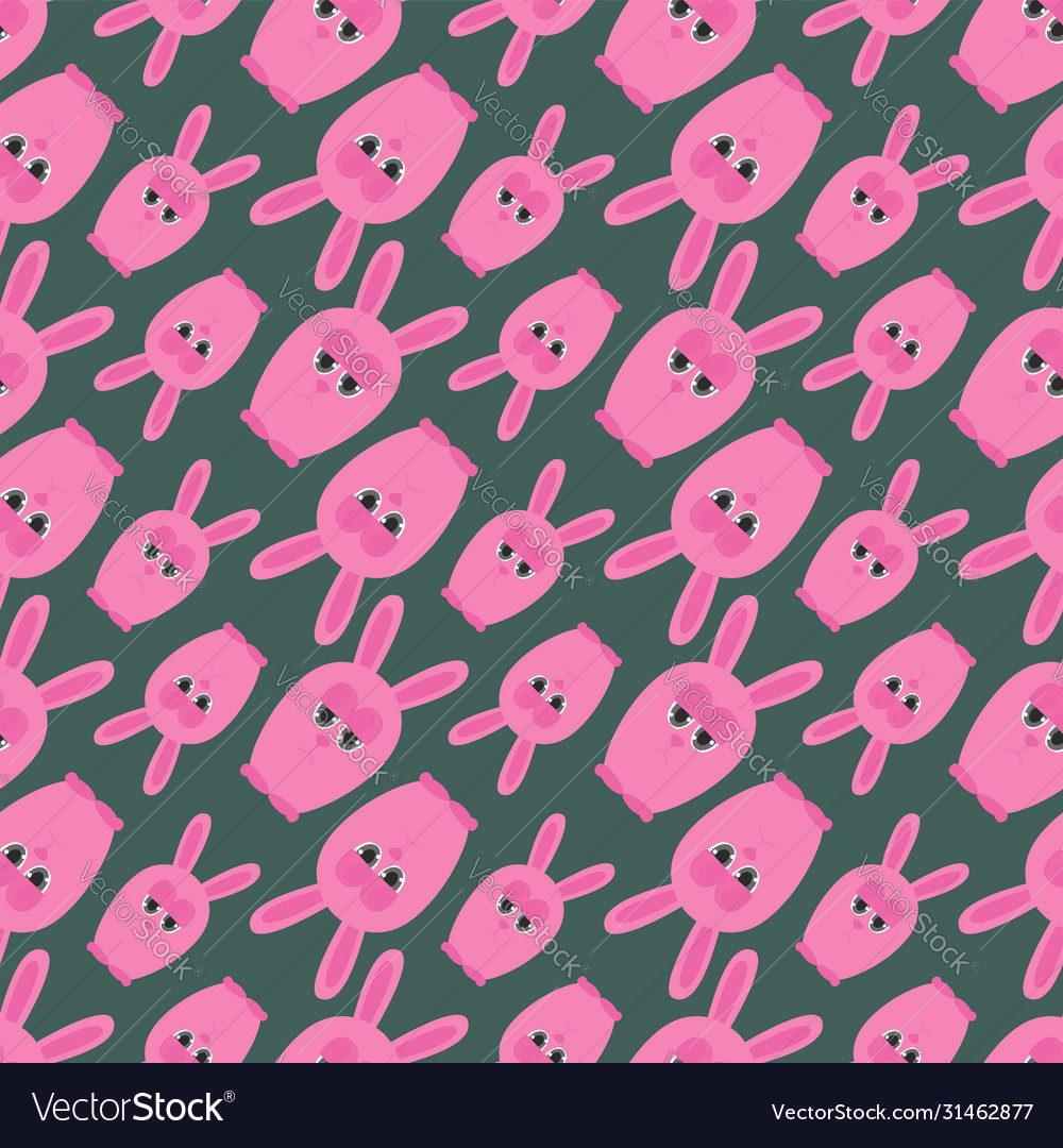 Cute rabbit pattern on white background Royalty Free Vector