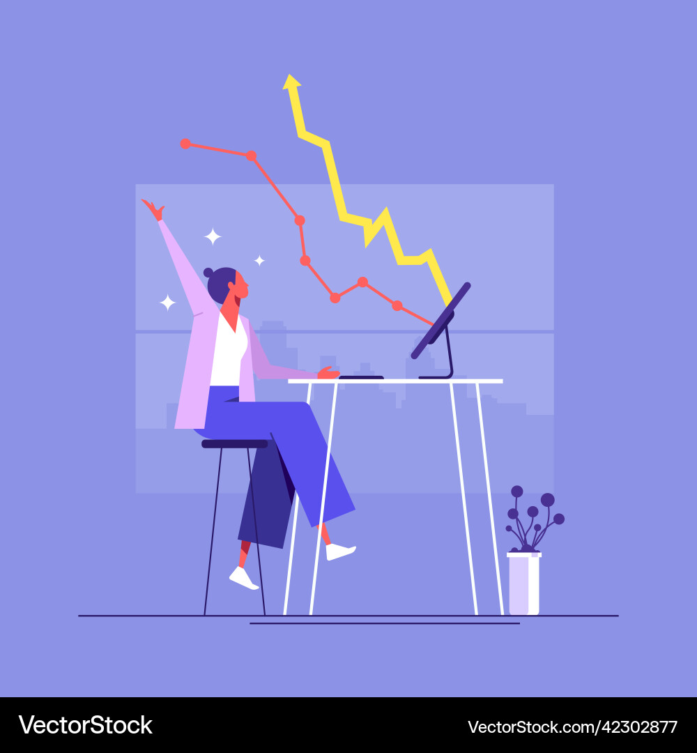 Earn money from investment technical analysis Vector Image