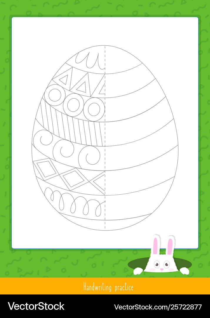 Easter handwriting practice Royalty Free Vector Image