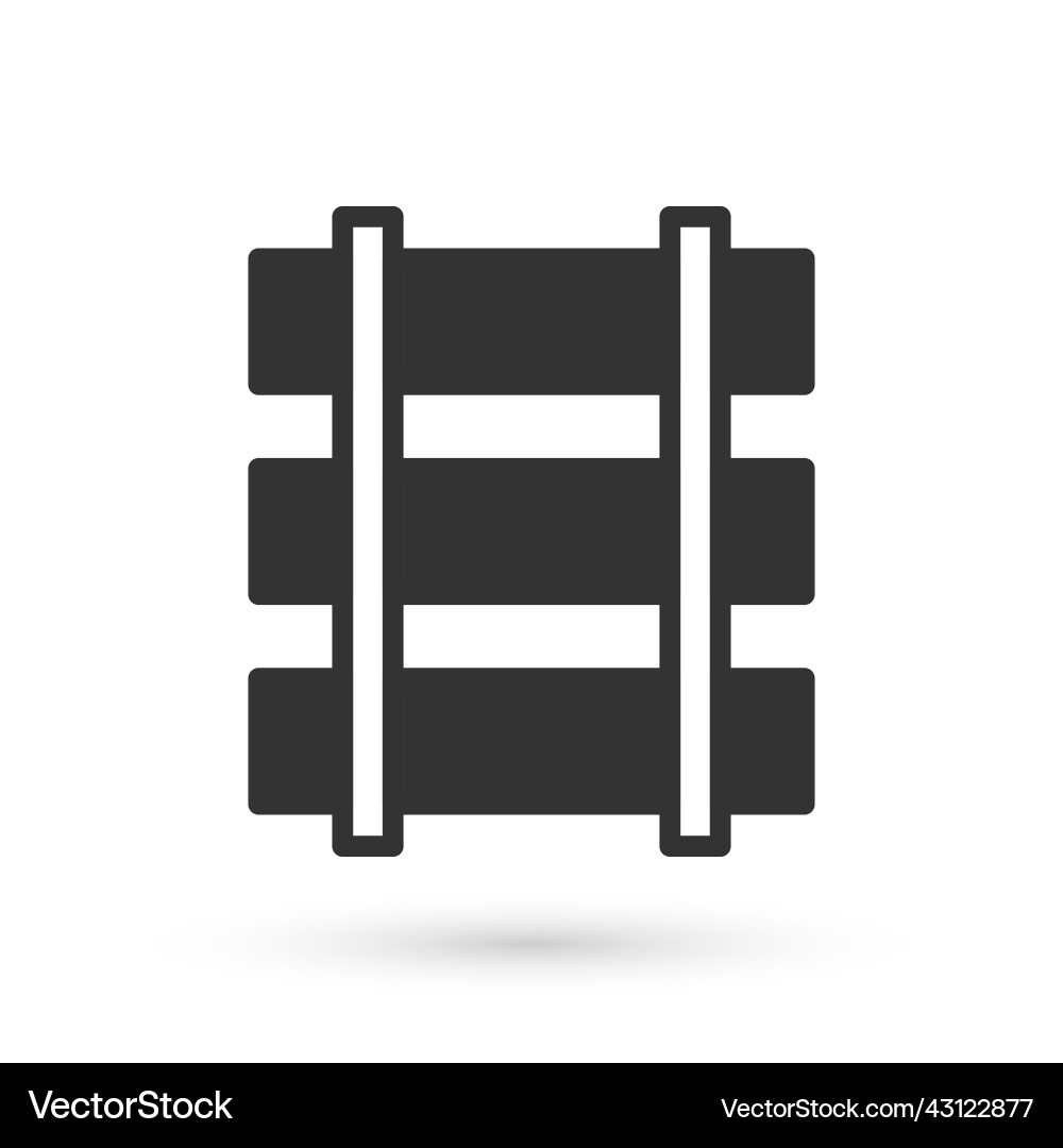 Grey railway railroad track icon isolated Vector Image