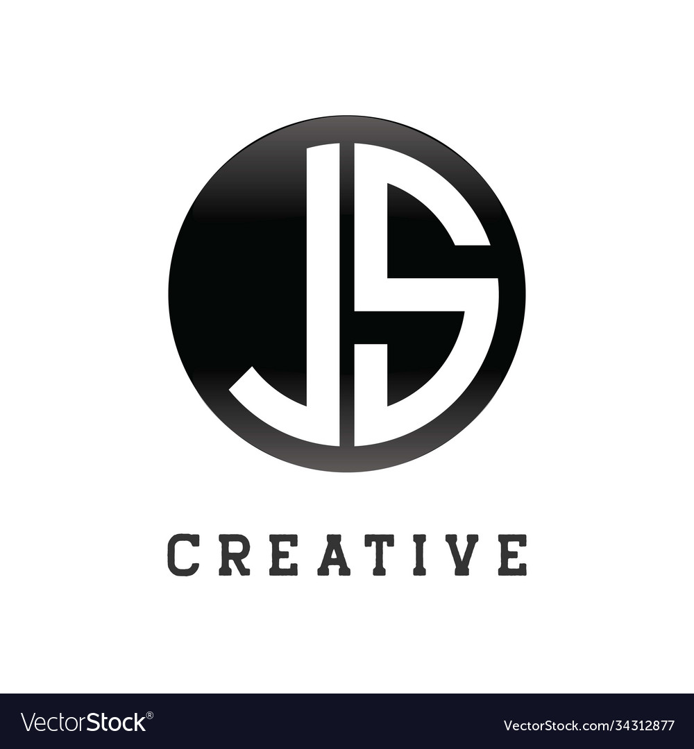 Initial letter ls circle shape monogram black Vector Image