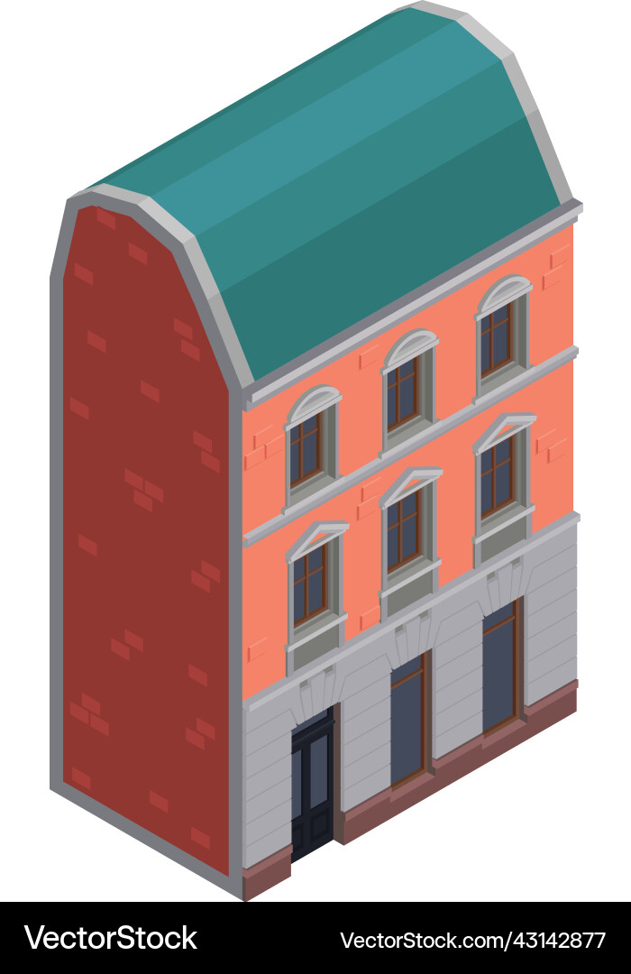 Isometric block of flats Royalty Free Vector Image