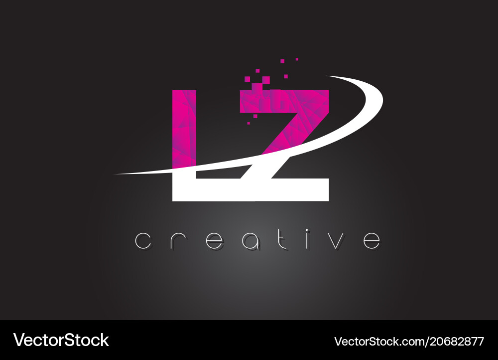 Lz l z creative letters design with white pink Vector Image