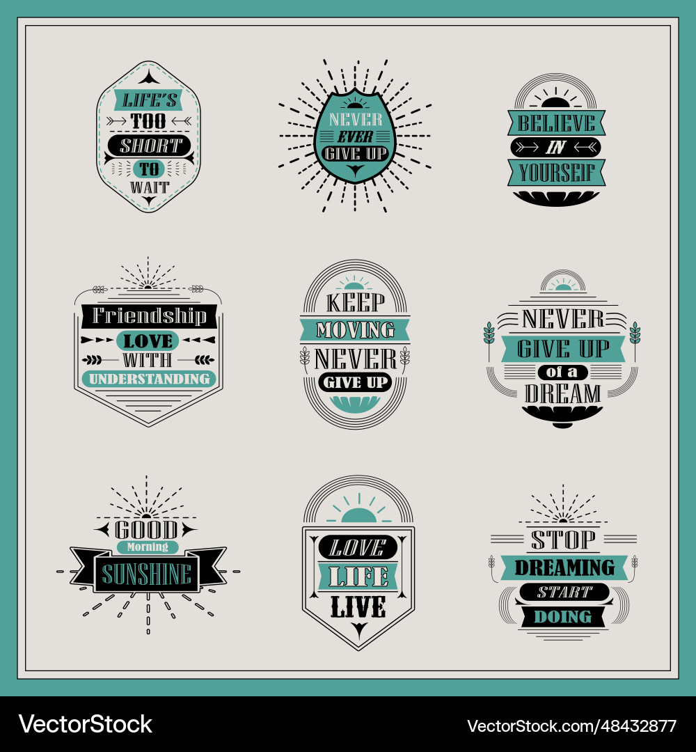 Motivational and inspirational quotes set Vector Image