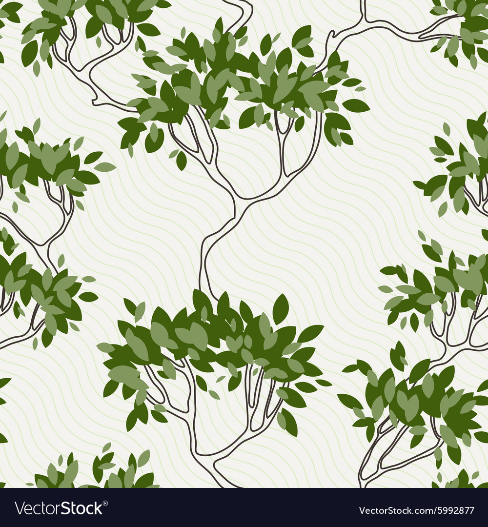 Seamless pattern tree branches Royalty Free Vector Image