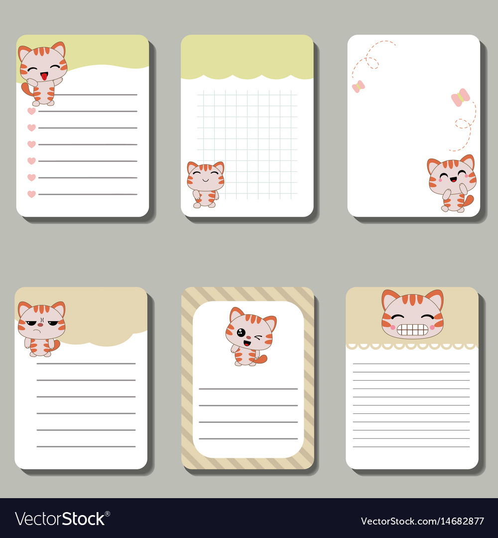 Set of cute creative cards with cats Royalty Free Vector
