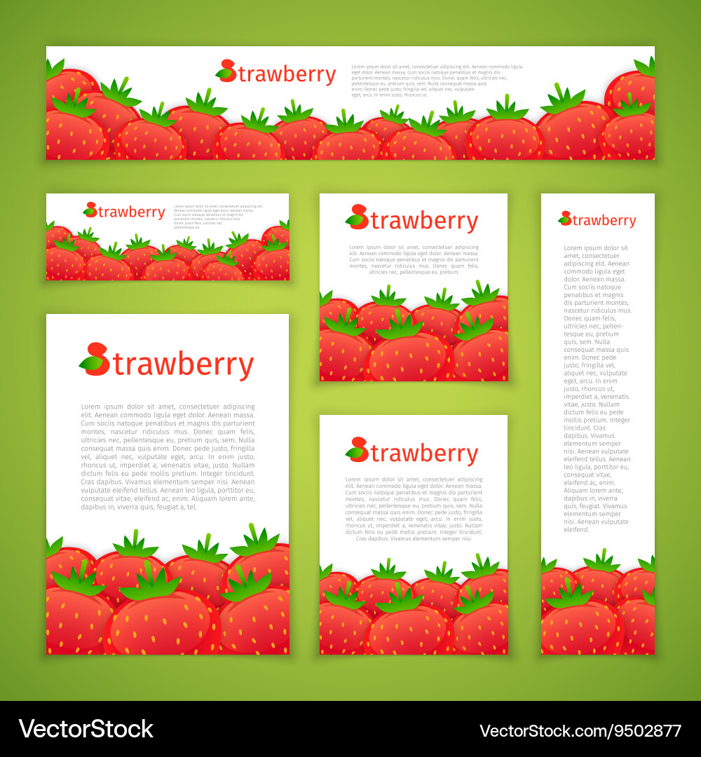 Set of strawberry banners Royalty Free Vector Image