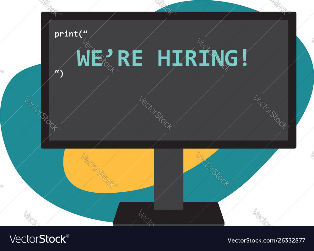 Software developer job posting Royalty Free Vector Image