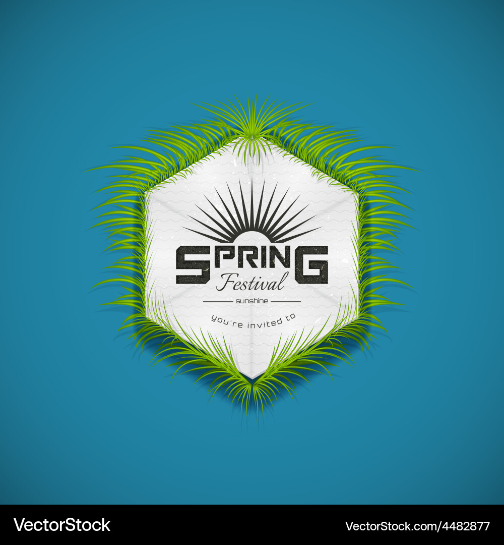 Spring festival realistic badge Royalty Free Vector Image
