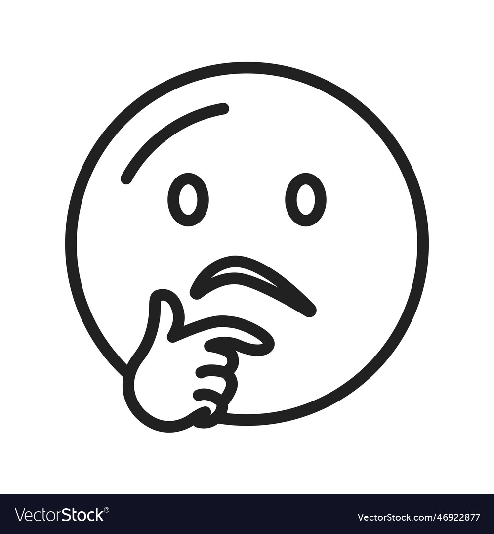 Thinking face icon image suitable Royalty Free Vector Image