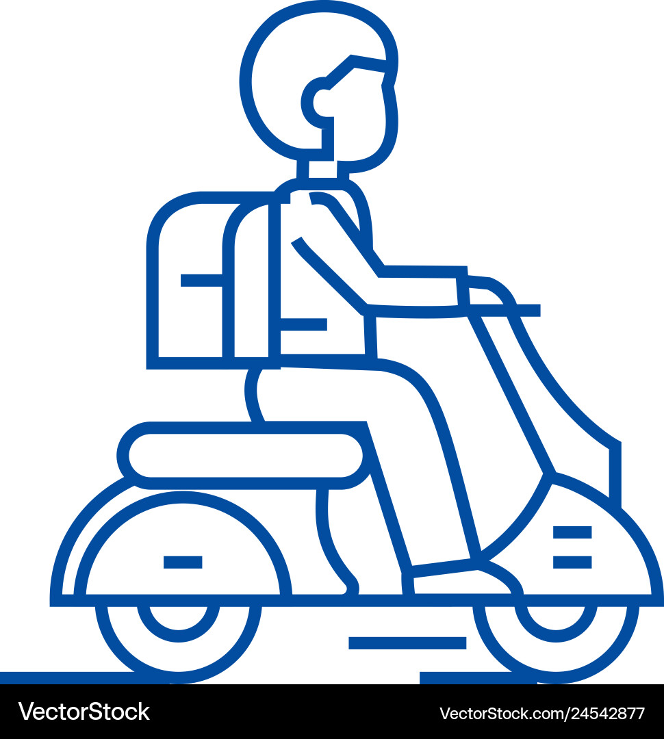 Travel scooter line icon concept scooter Vector Image
