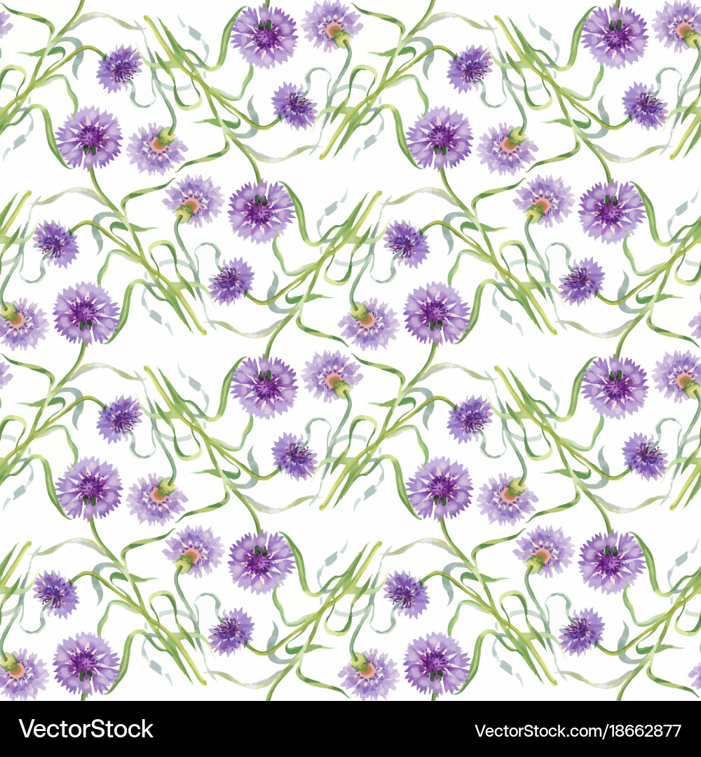 Watercolor seamless pattern with colorful flowers Vector Image