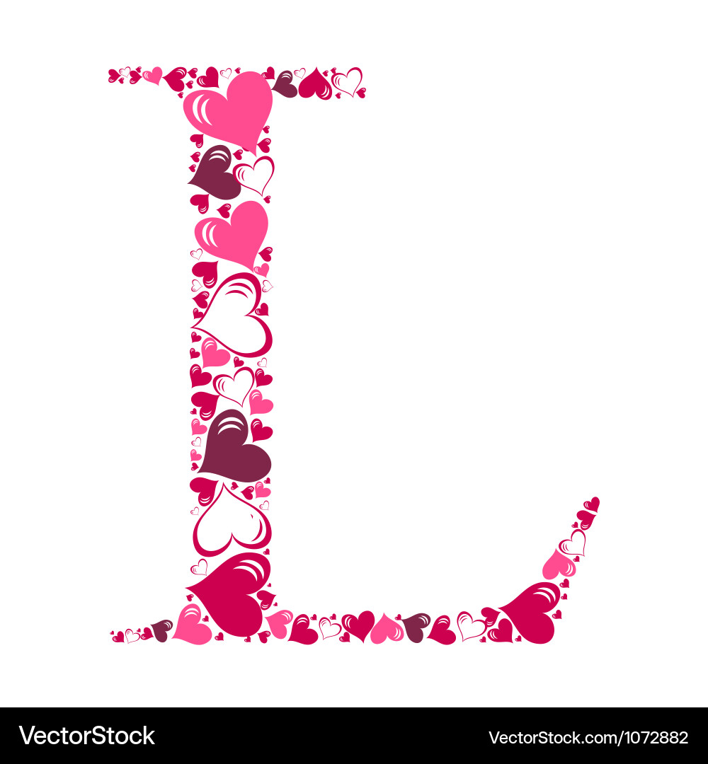 Alphabet of hearts Royalty Free Vector Image - VectorStock